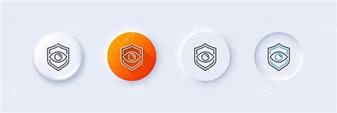 Eye Detect Line Icon Retina Scan Sign Line Icons Vector Stock Vector