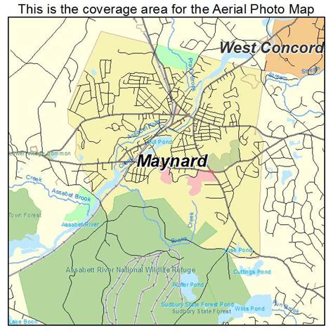 Aerial Photography Map Of Maynard Ma Massachusetts