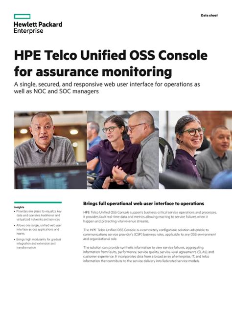 Hpe Telco Unified Oss Console For Assurance Monitoring