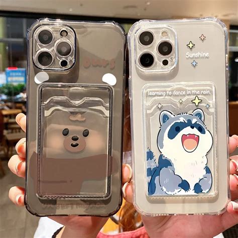 Cute Cartoon Bear Wallet Card Phone Case For Poco X6 X5 Pro 5g Case