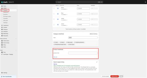 add product metafield to your page help center