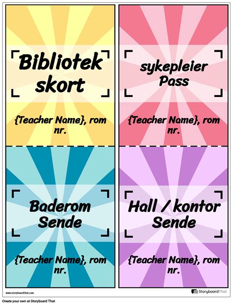 Klasserom Hall Pass Classroom Hall Passes Tpt