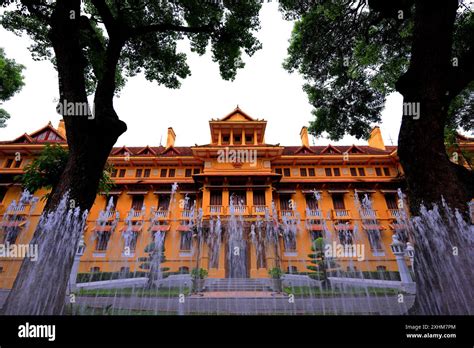 Historical Yellow Buildings Of French Colonial Style At Ha Noi Vietnam