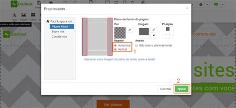 Alterando A Cor E Imagem De Fundo No Criador De Sites