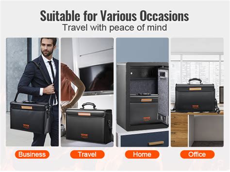 Vevor Fireproof Document Box Fireproof Document Bag 2000℉ 3 Layer Folding Fireproof And