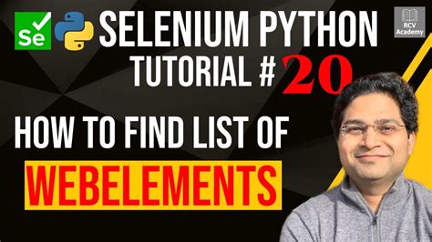 Selenium Python Tutorial 20 Findelements How To Find Elements List Youtube