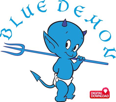 Blue Devil Vector Devil Png Halloween Devil Clipart Files Etsy
