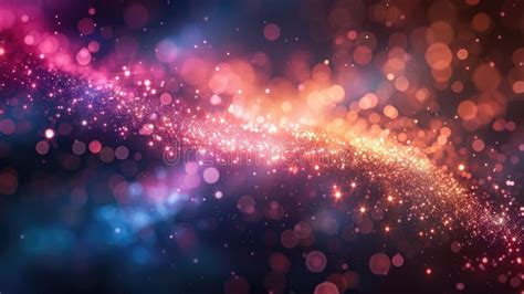 Colorful Abstract Glowing Particles Space Background With Nebula And Stars Aig535 Stock