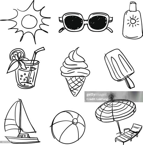 Summer Beach Clip Art Black And White Summer Beach And Vacation