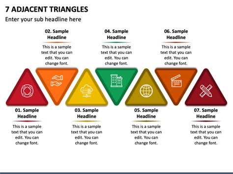 7 Adjacent Triangles Powerpoint Template Ppt Slides