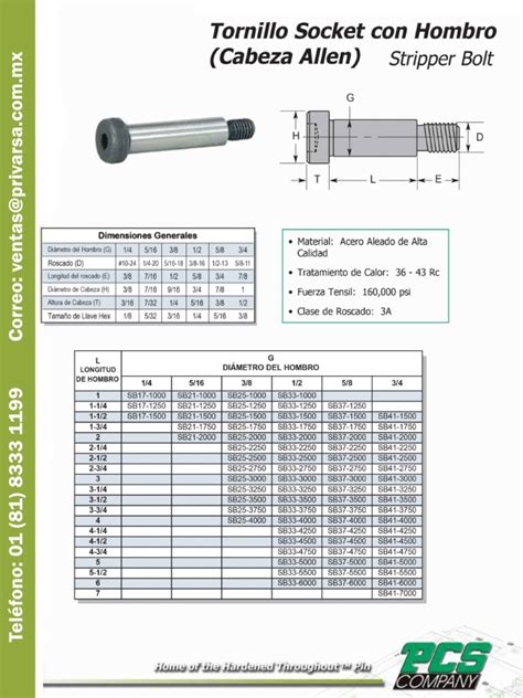 33 Tornillo Socket Con Hombro Cabeza Allen Pdf