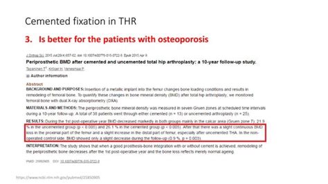 Cemented Versus Uncemented Fixation In Total Hip Replacement Pptx