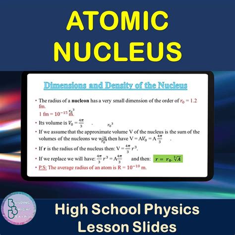 Atomic Nucleus PowerPoint Lesson Slides High School Physics Made By Teachers