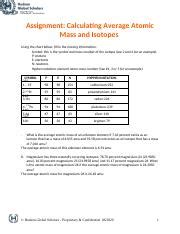 Calculating Average Atomic Mass And Isotopes Symbol Protons Course