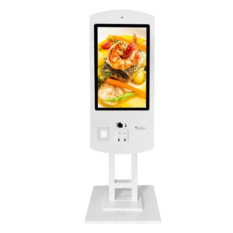 Touchscreen Terminal Payment Machine 27 Inch Floor Standing Self Ordering Kiosk Lcd Kiosk And