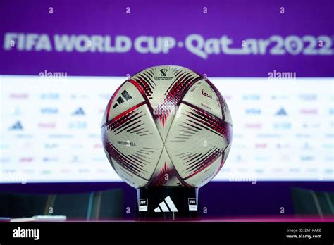 The Adidas Al Hilm football, which will be used during the World Cup ...