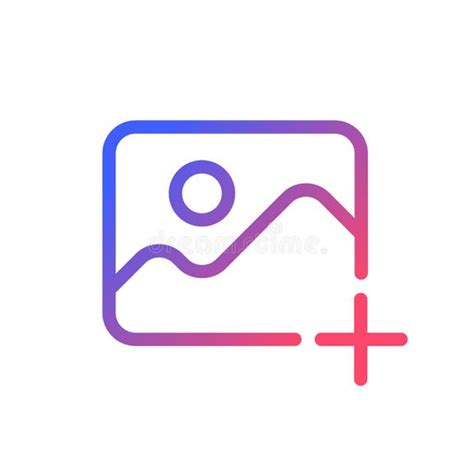 Add Picture Pixel Perfect Gradient Linear Ui Icon Stock Vector