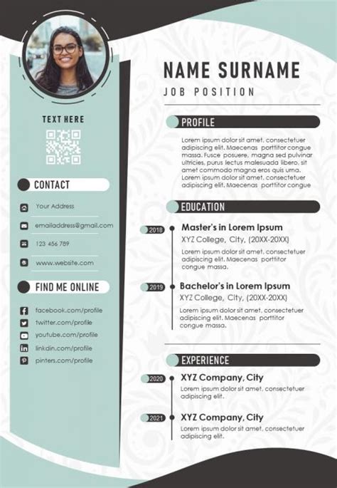 Editable Infographic Resume Template
