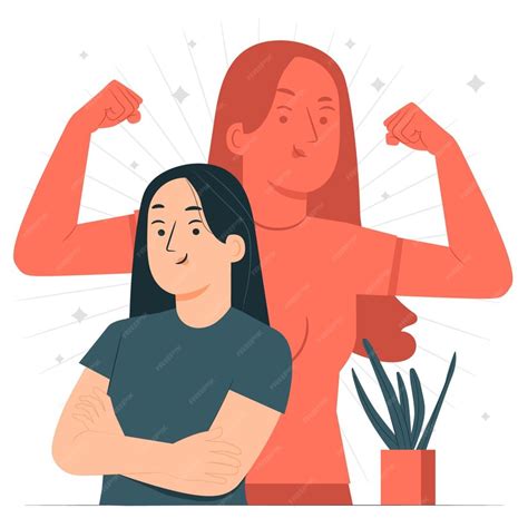 자신감 개념 그림 무료 벡터