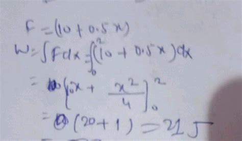 Work Done By Constant And Variable Forces A Force F 10 0 5x Nacts