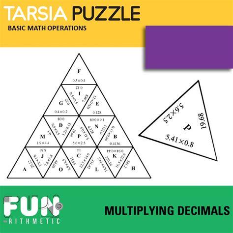 Multiplying Decimals Puzzle Funrithmetic