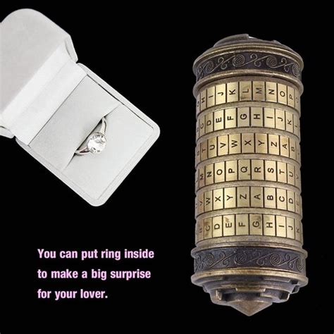 Code Cryptex Letter Password Lock Ring Holder Ts Exquisite