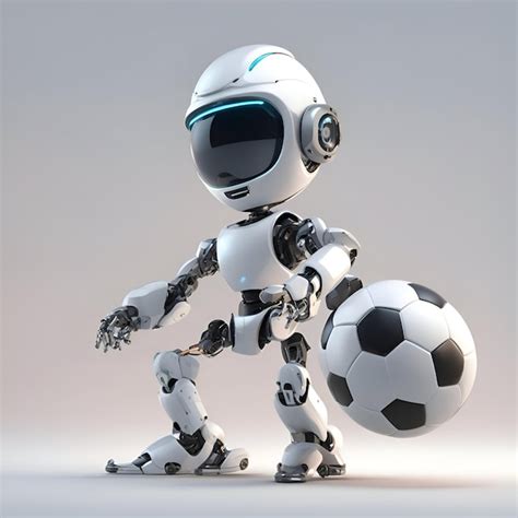 premium ai image robot 3d illustration of a robot with a soccer ball