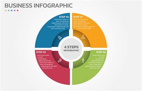 Visual Data Presentation Cycle Diagram With 4 Vector Image