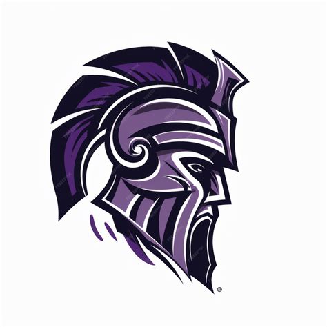 Purple And Black Gladiator A Dynamic Vector Logo On A Crisp White Background At 300ppi Premium