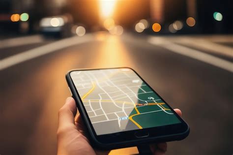 premium photo map gps navigation smartphone map application and