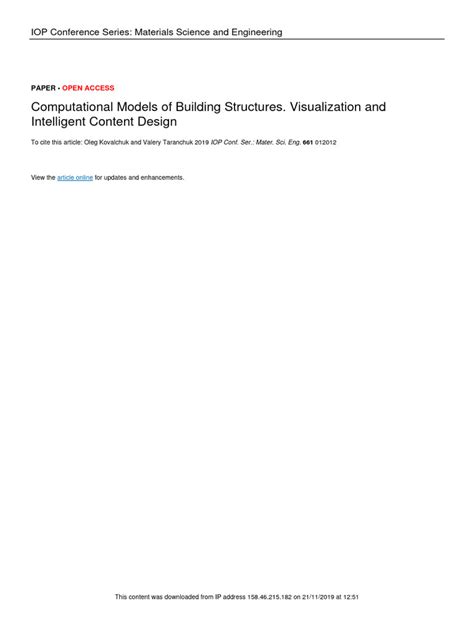 Computational Models Of Building Structures Visual Pdf Beam