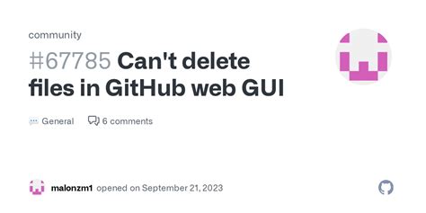 Cant Delete Files In Github Web Gui · Community · Discussion 67785 · Github