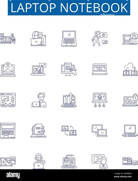 Laptop Notebook Line Icons Signs Set Design Collection Of Laptop