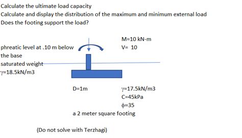 Solved Calculate The Ultimate Load Capacity Calculate And