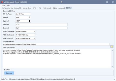 how to generate a rsa key for sftp r filemover