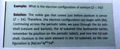 Solved Example What Is The Electron Configuration Of Osmium Z 76