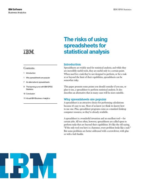 Spreadsheets For Statistical Analysis Pdf Spss Spreadsheet