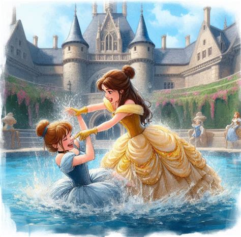 Cinderella And Belle Wrestle By Cartoonwetlook On Deviantart