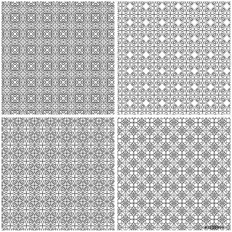 Four Seamless Ornamental Grid Patterns Stock Vector 3259999 Crushpixel
