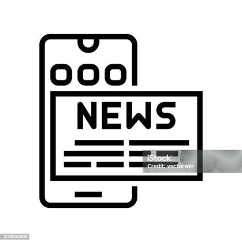 전화 응용 프로그램 뉴스 라인 아이콘 벡터 일러스트레이션 금융에 대한 스톡 벡터 아트 및 기타 이미지 금융 매스컴 방송 Istock