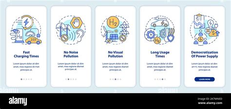 Hydrogen Fuel Cells Pros Onboarding Mobile App Screen Stock Vector