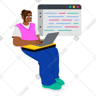 Man Giving A Presentation With Flowchart Animated Illustration In GIF Lottie JSON AE