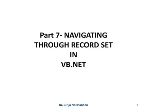 part 7 navigating through recordset in databases computer