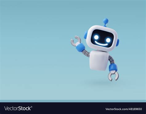 D Robot Chatbot Ai In Science And Business Vector Image