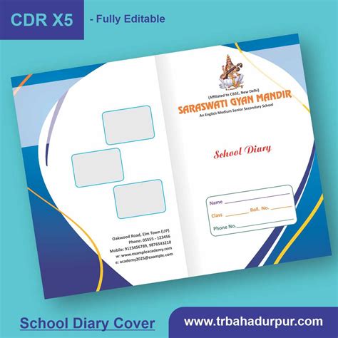 School Diary Cover Page Design Cdr