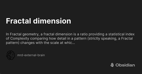 fractal dimension mrd external brain obsidian publish