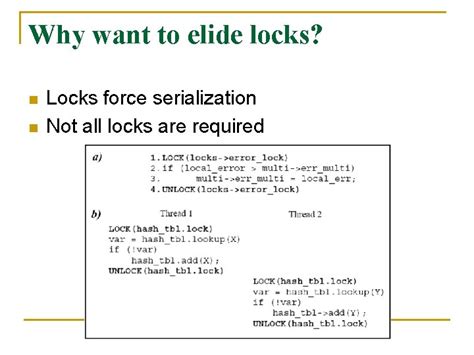 Speculative Lock Elision Enabling Highly Concurrent Multithreaded Execution