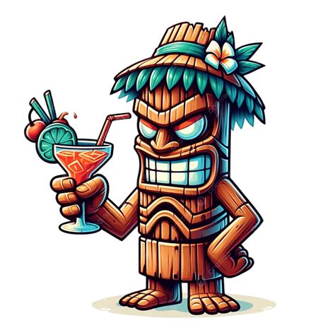 Luau Tiki Cartoon Big Dot Of Happiness Tiki Luau Tropical Hawaiian