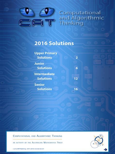 2016 Cat Solutions For All Divisions Pdf