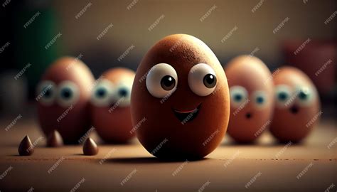 Premium Photo Animated Eggs With Faces Generative Ai